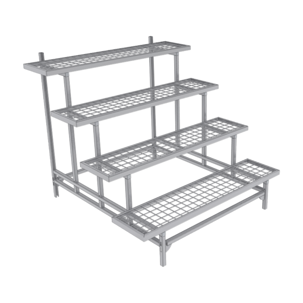 4-Step Metal Display – Straight – The Marco Company